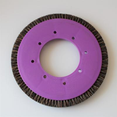 China Stenter Machine Parts Finishing Machine Brush Wheel Mixed Bristle Pig Hair Plastic Body 8 Holes Customized Type for sale
