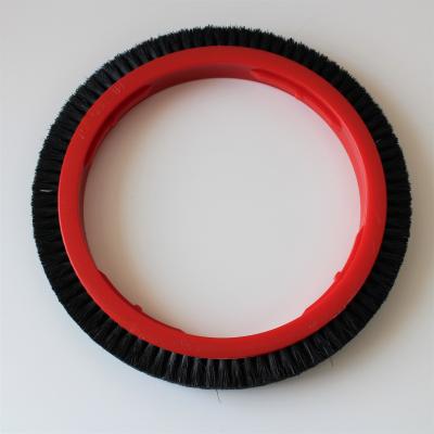 China Stenter Machine Parts Monforts Finishing Spares Brush Wheel 167mm Innder Dia Black Bristle Pig Hair for sale