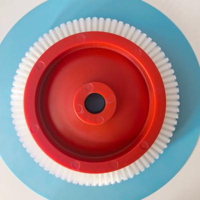 China Stenter Brush Monforts Machine Spares Inner Dia 22mm Red Color Body White Nylon Hair Outer Dia 175mm for sale