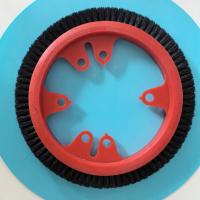 China Stenter Brush Wheel Krantz Brush 185mm Outer Dia Red Color Body Black Bristle 20mm Width for sale
