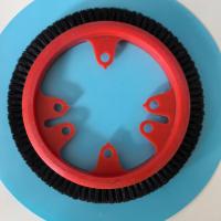China Stenter Brush Wheel Krantz Brush 185mm Outer Dia Red Color Body Black Bristle 20mm Width for sale