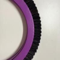 China Stenter Machine Parts Bruckner Big Brush Wheel Purple Body Black Root Bristle 220mm Outer Diameter for sale