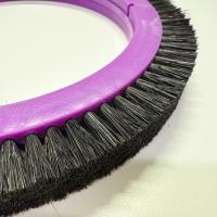 China Stenter Machine Parts Bruckner Big Brush Wheel Purple Body Black Root Bristle 220mm Outer Diameter for sale