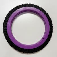China Stenter Machine Parts Bruckner Big Brush Wheel Purple Body Black Root Bristle 220mm Outer Diameter for sale