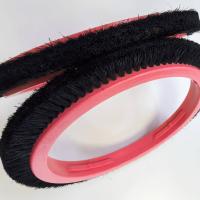 China Stenter Machine Parts Monforts Big Brush Bristle Material Tapered Pig Hair 220mm Outer Diameter for sale