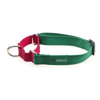 China Custom Green 1.5 Inch 2 Inch Wide Nylon Dog Collars With Metal Buckle for sale