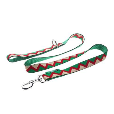 China 8m 8 Ft 6 Foot Christmas Dog Leash Set With Traffic Handle Elastic Pleated Printed for sale