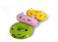 China Chew Resistant Super Durable Dog Toys Squeaky Rubber Donut Dog Toy Clean Teething for sale