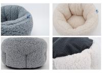 China Grey Round Fluffy Calming Plush Calming Dog Bed Xl  Small For Crate 19.6 Inch for sale
