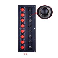 China 8 Way 12V IP66 Waterproof Boat Electrical Switch Panel with Circuit Breaker and Red LED Indicators for sale