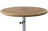 China Oval Teak Boat Table Top 440x580mm 600x800mm with Star Inlay Weather Resistant Marine Grade for sale