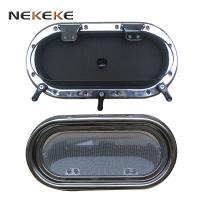 China 316L Stainless Steel Marine Portholes 150x345mm to 250x560mm with 10mm Tempered Glass for Boat Hulls 6-36mm for sale