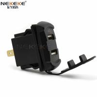 China Waterproof 4.2A Dual USB Power Socket with LED Voltmeter - 12V/24V Input IP65 Rated for Marine & Automotive Use for sale