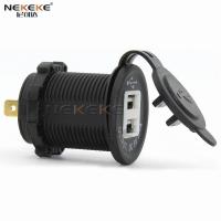China 5V 3.1A Dual Port USB Marine Power Socket Adapter with Waterproof Cover - 28.5×51×36.3mm ABS Construction for sale