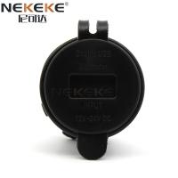China 4.2A Dual USB Marine Power Socket with Red LED Digital Voltmeter - 12-24V DC Input, 28.5×51×36.3mm Size for sale