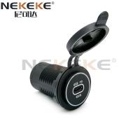 China 65W Single Port USB-C Marine Power Socket for 12V/24V DC Systems - 29mm Mounting Hole for sale