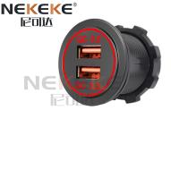 China Waterproof 12V 24V QC3.0 Power Socket with Dual 18W USB Ports and IP66 Rating for Marine Vehicles for sale