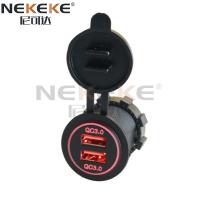 China Waterproof 12V 24V QC3.0 Power Socket with Dual 18W USB Ports and IP66 Rating for Marine Vehicles for sale