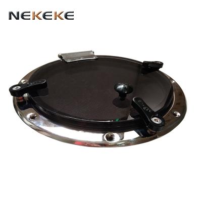 China Custom 316L Stainless Steel Marine Porthole Windows D200-D300mm for Yacht RV Boat with 6mm Tempered Glass for sale