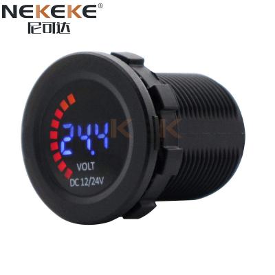 China 12V 24V Marine Power Socket Voltmeter with Digital LED Display IP65 Waterproof 36×48×29mm for sale