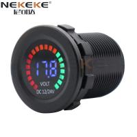 China 12V 24V Marine Power Socket Voltmeter with Digital LED Display IP65 Waterproof 36×48×29mm for sale