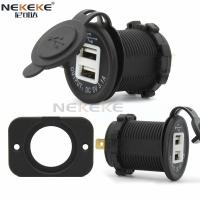 China 5V 3.1A Dual USB IP68 Waterproof Power Socket for 12-24V Vehicles and Marine Applications for sale