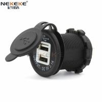 China 5V 3.1A Dual USB IP68 Waterproof Power Socket for 12-24V Vehicles and Marine Applications for sale