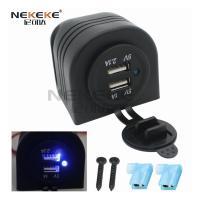 China 12 Volt Dual USB Marine Power Socket , Waterproof Electric Socket For Motorcycle Car for sale