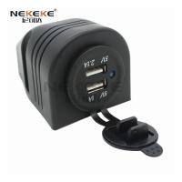China 12 Volt Dual USB Marine Power Socket , Waterproof Electric Socket For Motorcycle Car for sale