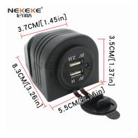 China 12 Volt Dual USB Marine Power Socket , Waterproof Electric Socket For Motorcycle Car for sale