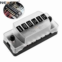 China 6-Way Marine Fuse Box 12×5×5.2cm Waterproof with Integrated Bus Bar for #4-6 AWG Main Wires for sale