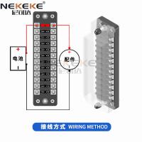 China 12 Way Waterproof Marine Fuse Panel with Negative Bus - 12V/24V, 20A per Circuit, 75A Total Capacity for sale