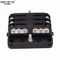 China 6-Way Marine Fuse Block with Negative Bus - 12V/24V PBT Material Waterproof Panel 87.75×85.0mm for sale