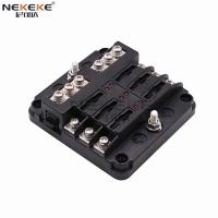 China 6-Way Marine Fuse Block with Negative Bus - 12V/24V PBT Material Waterproof Panel 87.75×85.0mm for sale