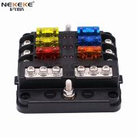 China 6-Way Marine Fuse Block with Negative Bus - 12V/24V PBT Material Waterproof Panel 87.75×85.0mm for sale