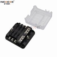 China 6-Way Marine Fuse Block with Negative Bus - 12V/24V PBT Material Waterproof Panel 87.75×85.0mm for sale