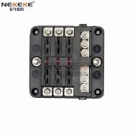 China 6-Way Marine Fuse Block with Negative Bus - 12V/24V PBT Material Waterproof Panel 87.75×85.0mm for sale