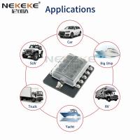 China 10 Circuit Marine Fuse Box with Waterproof Cover 32V DC 100A Total Capacity for Automotive and Marine Applications for sale