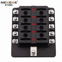 China 10 Circuit Marine Fuse Box with Waterproof Cover 32V DC 100A Total Capacity for Automotive and Marine Applications for sale