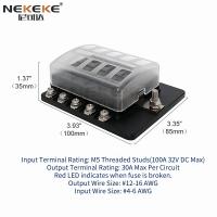 China 10 Circuit Marine Fuse Box with Waterproof Cover 32V DC 100A Total Capacity for Automotive and Marine Applications for sale
