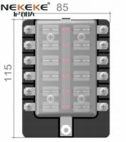 China 12-Way Marine Fuse Box Waterproof 32V DC with LED Indicator - 120×85mm Black Flame Retardant Design for sale