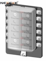 China 12-Way Marine Fuse Box Waterproof 32V DC with LED Indicator - 120×85mm Black Flame Retardant Design for sale