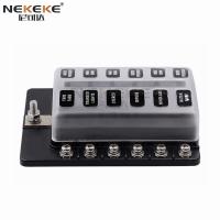 China 12-Way Marine Fuse Box Waterproof 32V DC with LED Indicator - 120×85mm Black Flame Retardant Design for sale