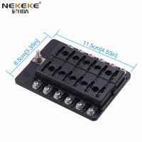 China 12-Way Marine Fuse Box Waterproof 32V DC with LED Indicator - 120×85mm Black Flame Retardant Design for sale