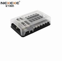 China 12V 24V Waterproof Marine Fuse Box with Negative Bus - 12 Way Blade Fuse Block 30A per Circuit 100A Total for sale