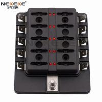 China 10-Way Waterproof Marine Fuse Block with LED Indicators - 30A per Circuit, 100A Total Capacity, 100×85mm for sale