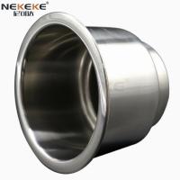 China Stainless Steel Marine Cup Holder SS304 SS316 108mm Diameter 83mm Height Brushed Silver Finish for sale