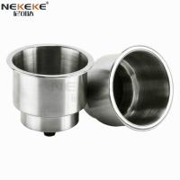 China Stainless Steel Marine Cup Holder SS304 SS316 108mm Diameter 83mm Height Brushed Silver Finish for sale