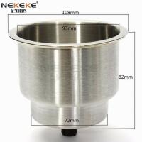 China Stainless Steel Marine Cup Holder SS304 SS316 108mm Diameter 83mm Height Brushed Silver Finish for sale