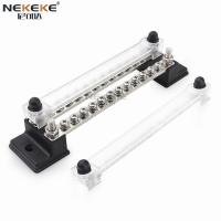 China 12 Way Dual Marine Bus Bar 130A AC / 150A DC Power Distribution Block with M6 Studs and Transparent Cover for sale